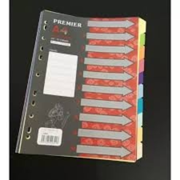 Premier Index Divider 5/10 Tabs Colours / Index Divider 10c (Value Pack ...
