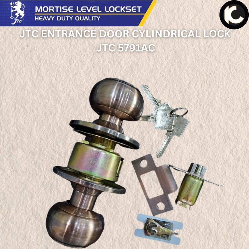 JTC CYLINDRICAL DOOR LOCK / Doorknob / Tombol Pintu JTC-5791-AC ...