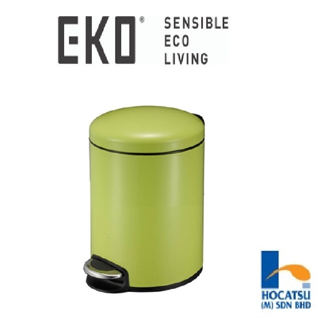 Eko Round Step Bin With Soft Closing Lid - Maggey (12L) Lime Green ...