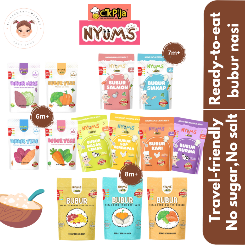HALAL Bubur Baby Nyums by CikPija travel-friendly / Bubur instant ...