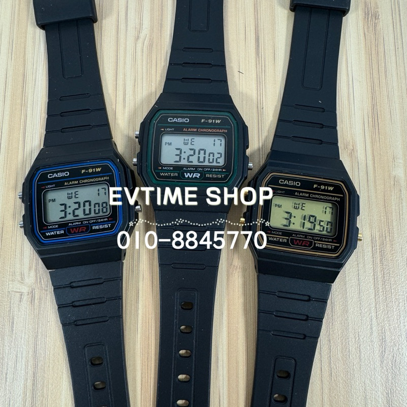 100% ORIGINAL CASIO UNISEX DIGITAL F-91W-1D / F-91W-3D / F-91WG-9Q / F ...