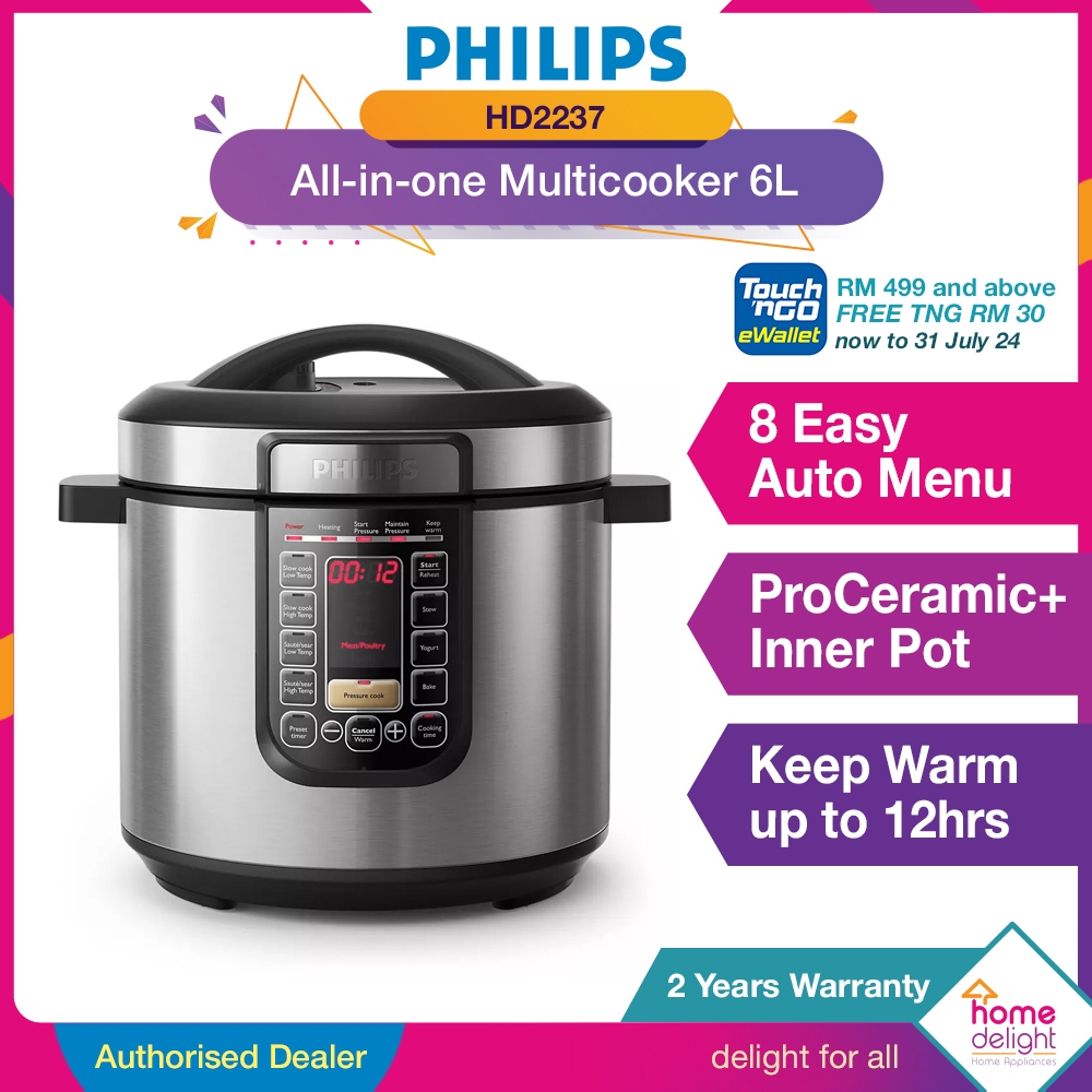 Philips All In One Multi Cooker Pressure Cooker 6L [ HD2237 ] | Shopee ...