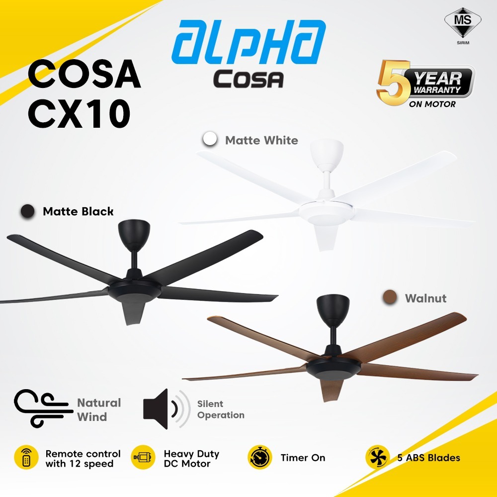 Alpha COSA Ceiling Fan (56Inch) 12-Speed Remote Control COSA Series ...