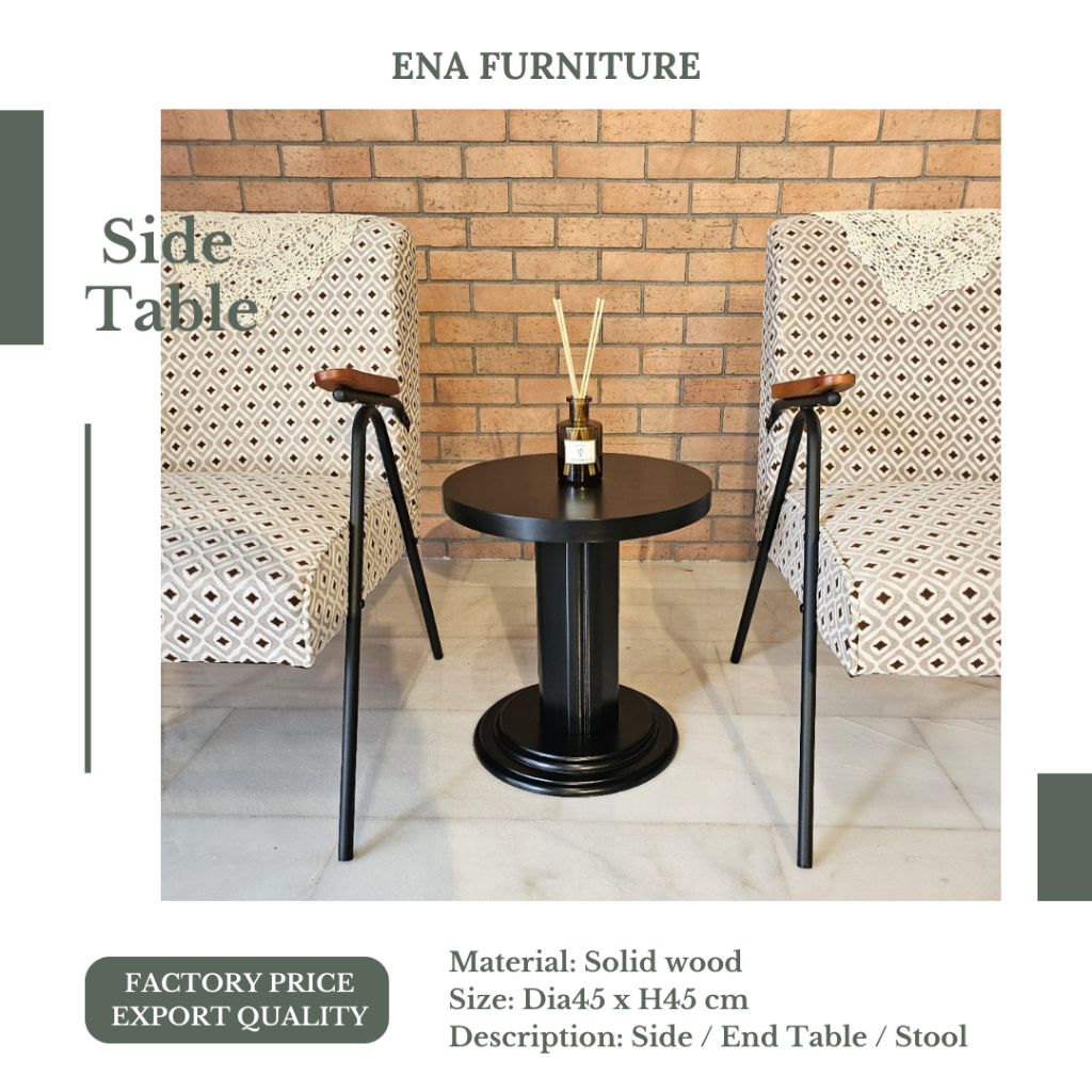 2 FOR RM199 ONLY - Cottage Style Solid Wood 45cm Side Table / End Table ...