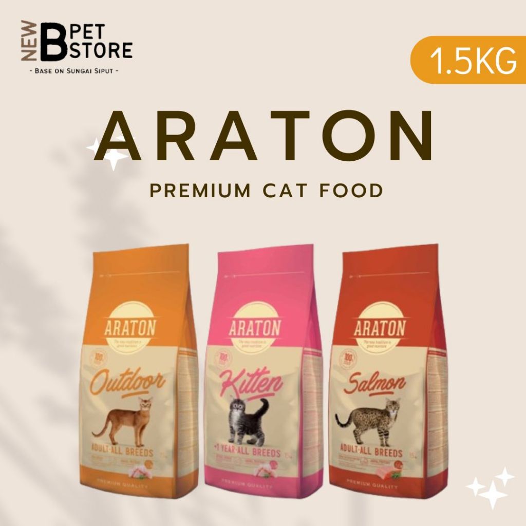 Araton Premium Cat Food (1.5KG) all breeds cat food NEWB PET STORE ...