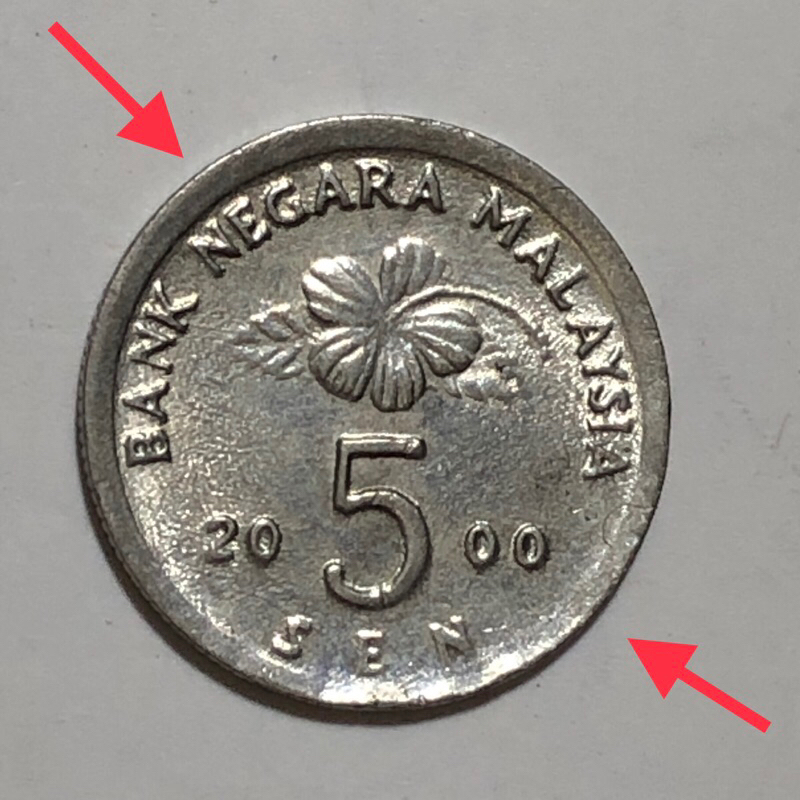 [ FINNED RIM ERROR ] 5 SEN 2000 / MALAYSIA BUNGA RAYA | Shopee Malaysia