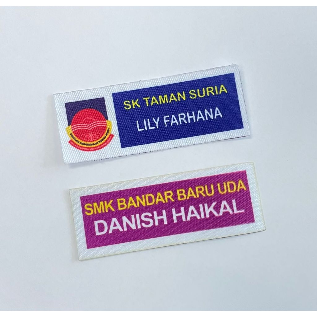 NAME TAG SEKOLAH KAIN SUBLIMATION / TANDA NAMA SEKOLAH CUSTOM VIRAL ...