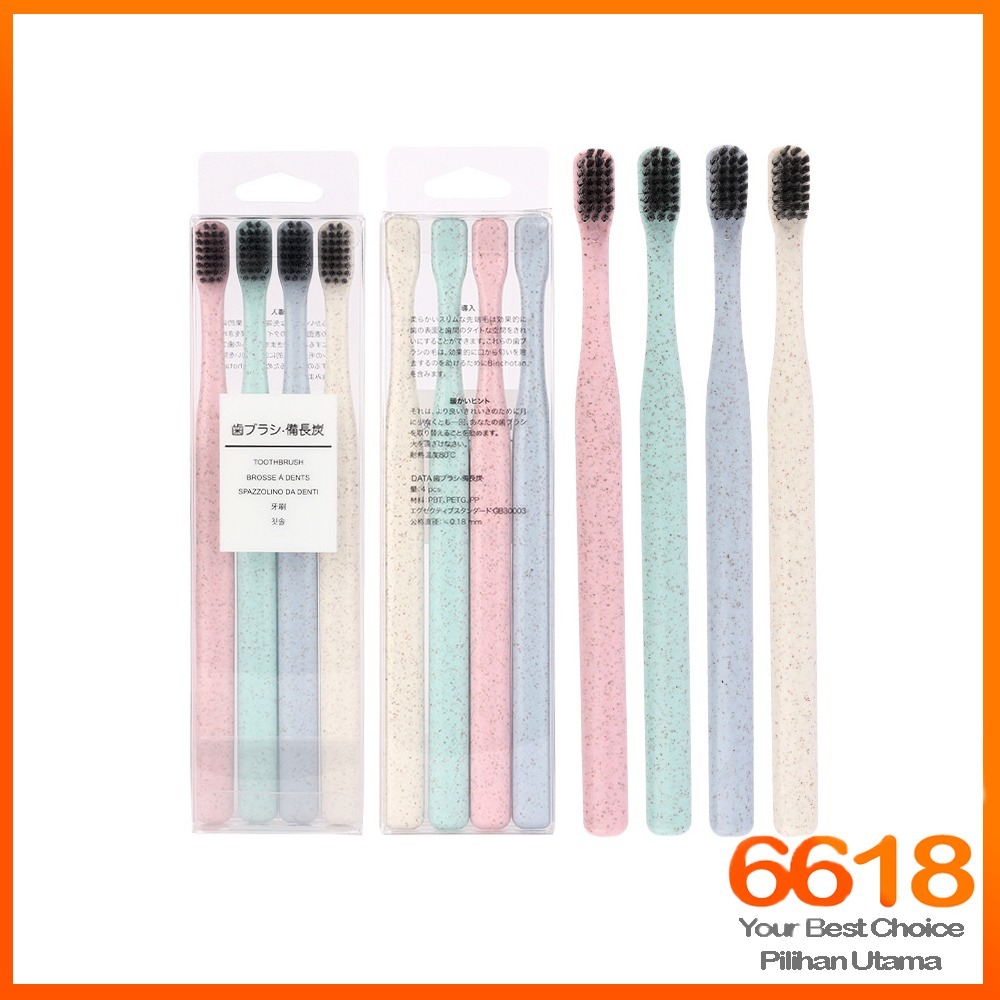 Raoyi R7672 Set Berus Gigi Berwarna-warni Dewasa Arang Buluh Gigi ...