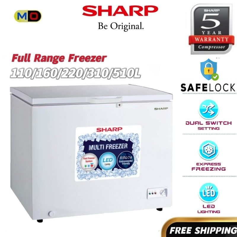 SHARP FREEZER FULL RANGE 110/160/220/310/510 LITER Free Shipping ...