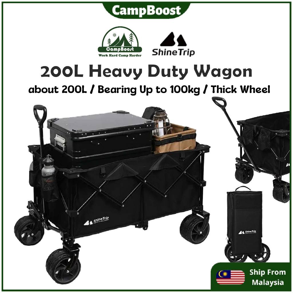 CampBoost SHINETRIP 200L Heavy Duty Wagon Trolley Shopping Trolley ...
