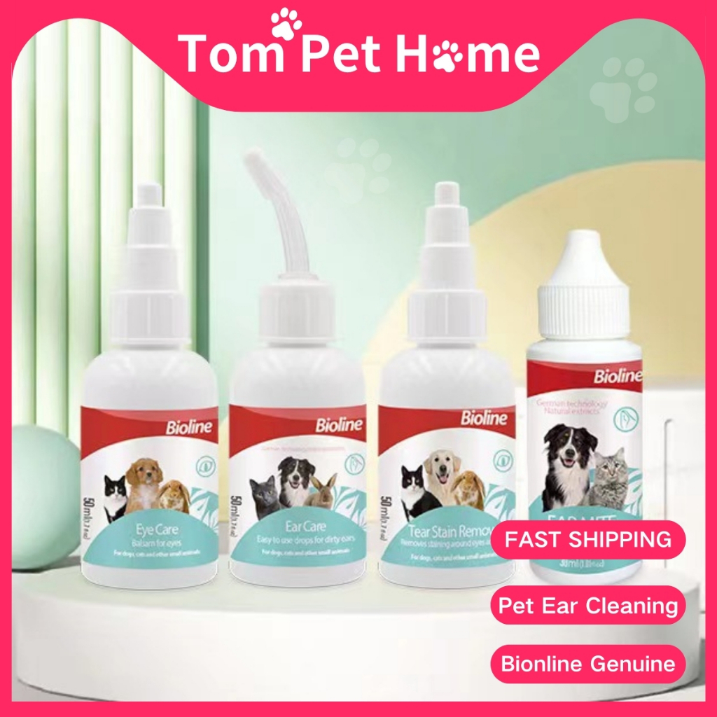 TOM🐾 50ML Ear Mite for Cat Bioline Ear Care Dog Ear Cleaning Eye Care ...
