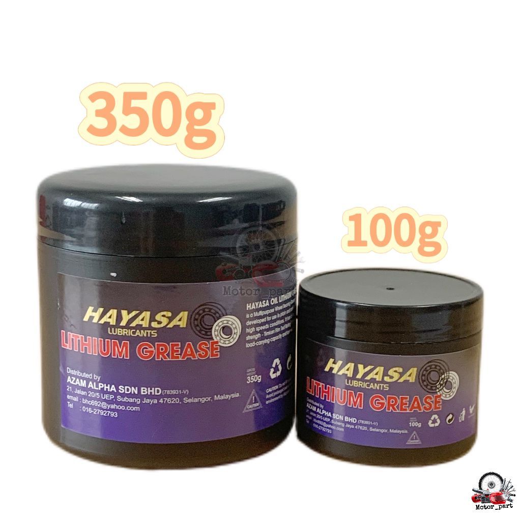 HAYASA LUBRICANT LITHIUM GREASE HAYASA 3500G / 100G WHEEL BEARING ...