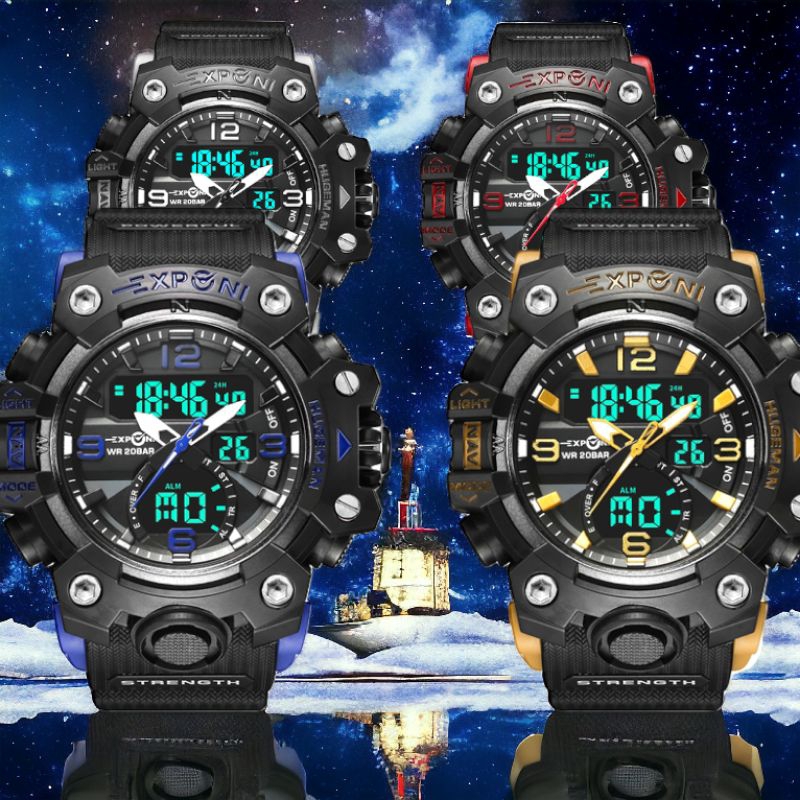 Digital Analog Water Resistant 20m Watch Jam digital analog jam ...