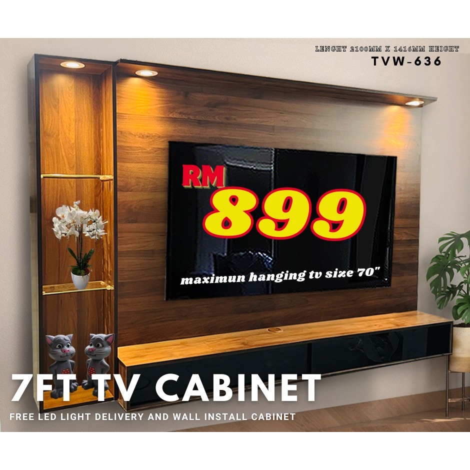{Mr 99 Furniture}[FREE INSTALLATION]Modern Wall TV Hanging Cabinet With ...
