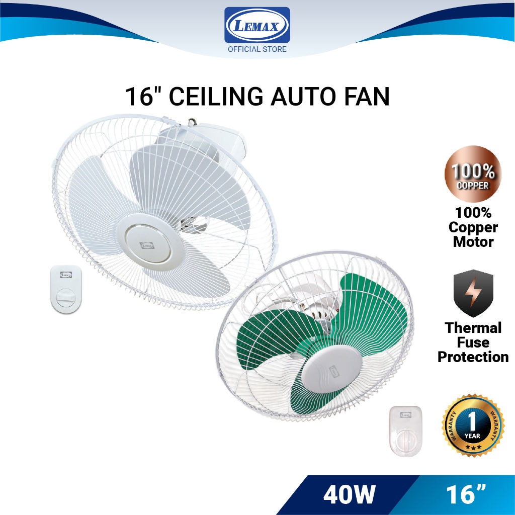 LEMAX 16" 18" Inch Ceiling Auto Fan Orbit 360 Degree Kipas Siling Auto ...