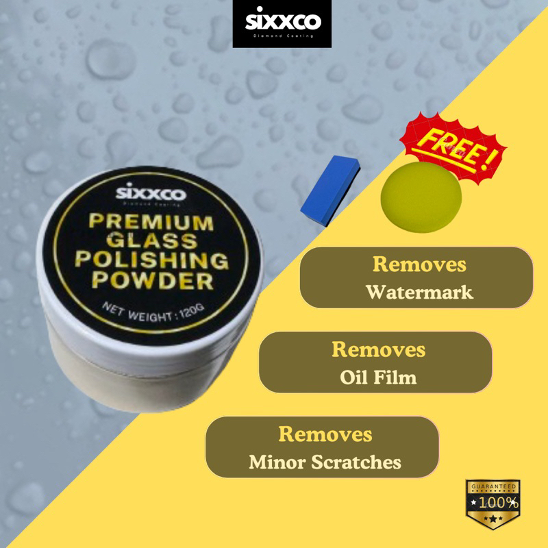 Watermark Premium Glass Polishing Powder free 2pcs sponge | Shopee Malaysia