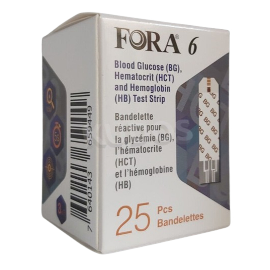 FORA 6 Plus Gold Strip for 3-in-1 Strips (Blood Glucose, Hemoglobin ...