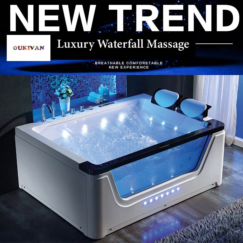 Double Bathtub Jacuzzi Large Waterfall Luxury Relaxing Spa Massage Keep ...
