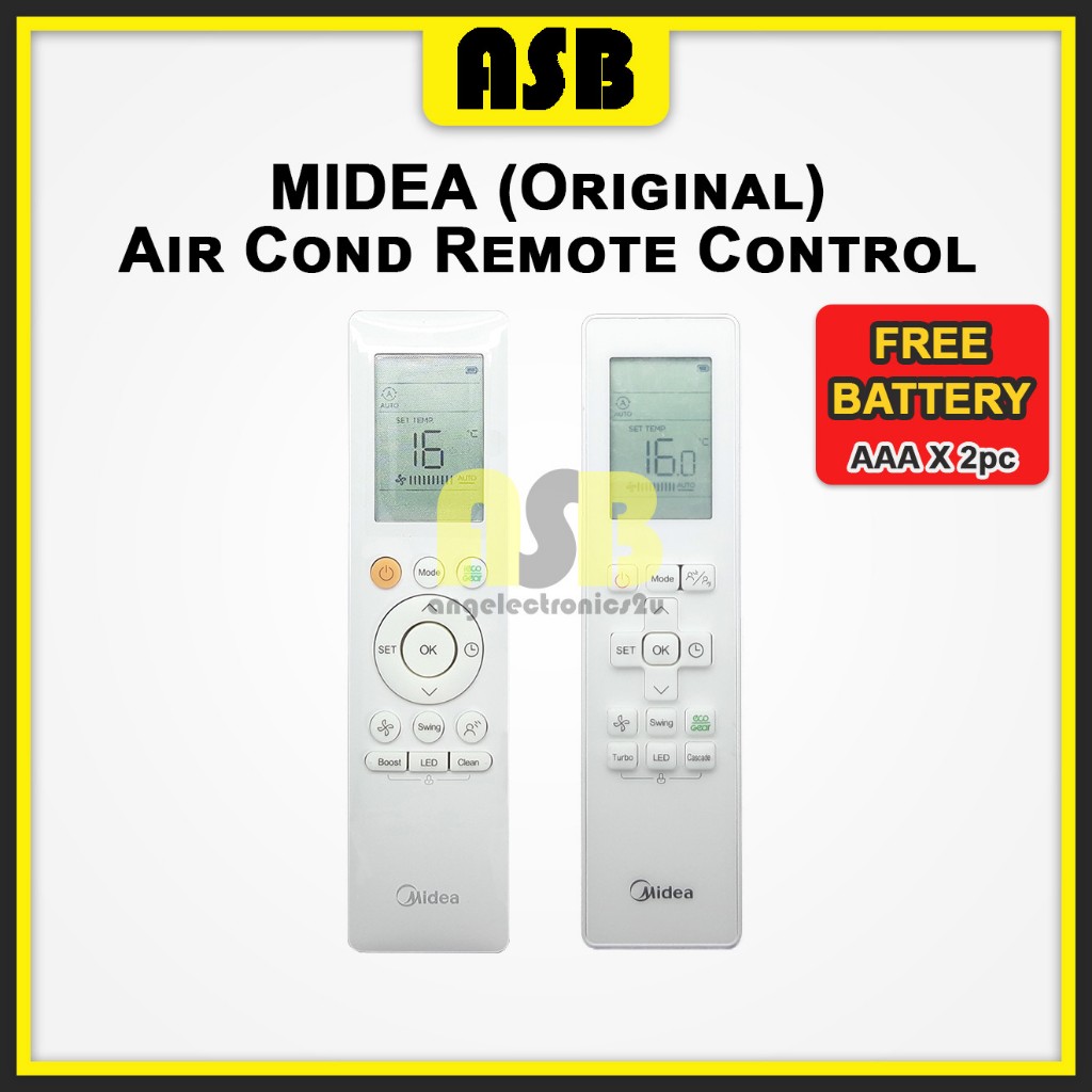 (1pc) ( Original ) Midea Air Cond Aircond Conditioner Remote Control ...