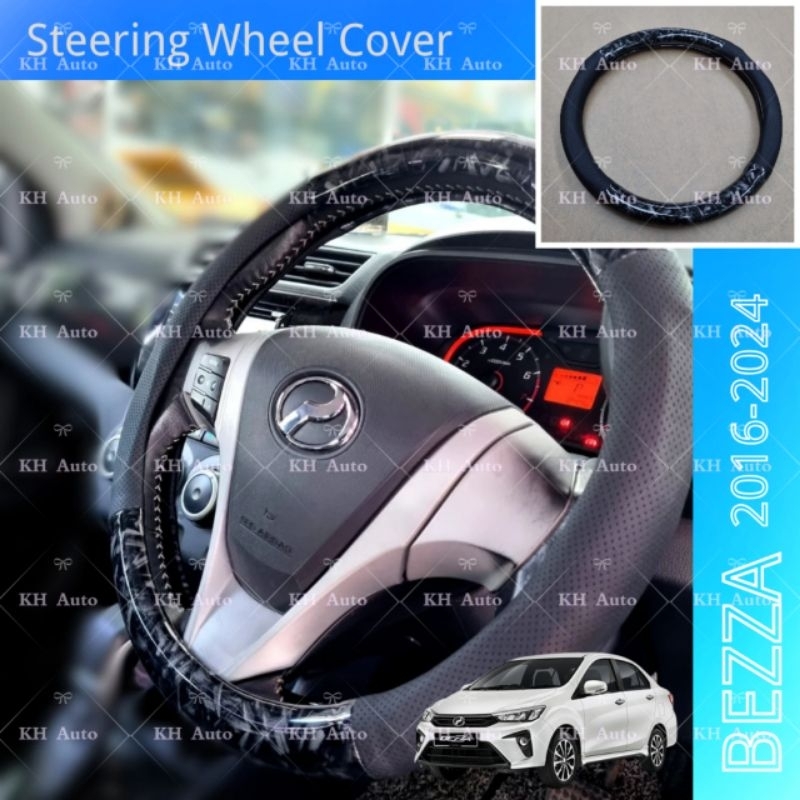 Perodua Bezza 2016-2024 Car Steering Wheel PU Leather Cover Forged ...