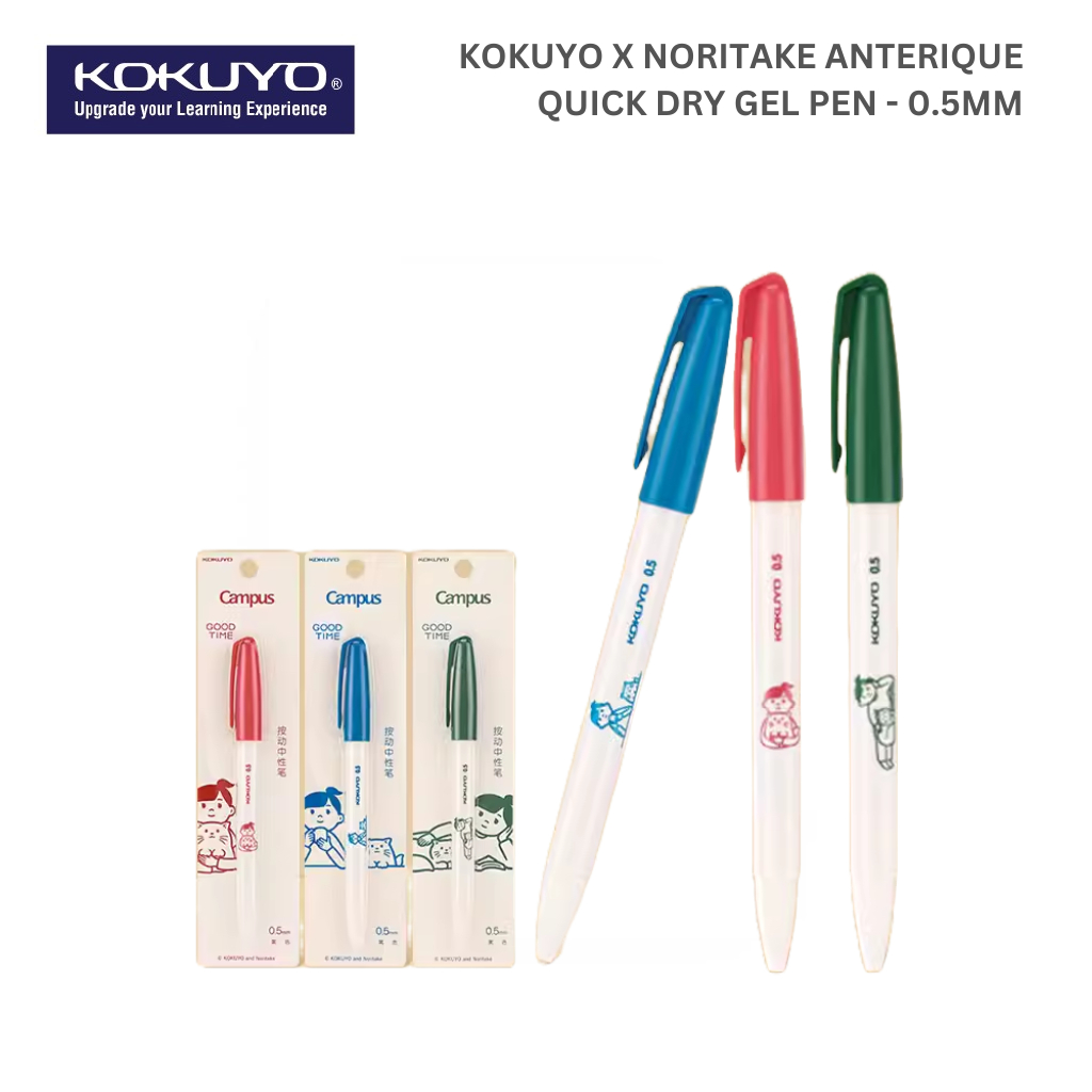 Kokuyo x Noritake Anterique Quick Dry Gel Pen (0.5mm) Pen Gel Cepat Kering Kokuyo x Noritake ...