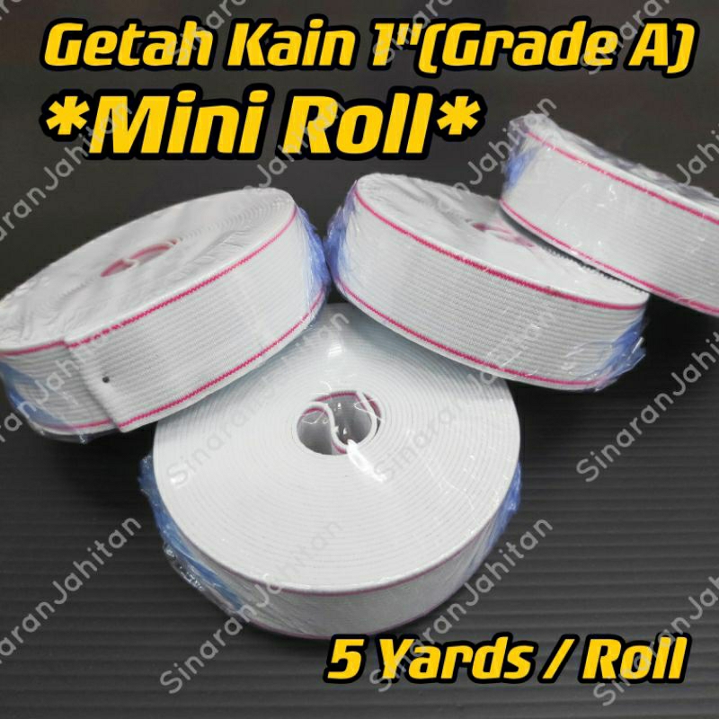 *Mini Roll*(5 Yards) Getah Kain 1" Gulung Kecil / Mini Roll Elastic ...