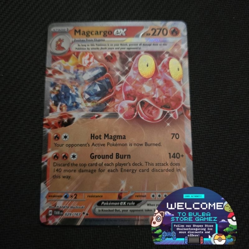 Magcargo Ex 029/167 SV06 Twilight Masquerade TWM Pokémon TCG Card Game ...