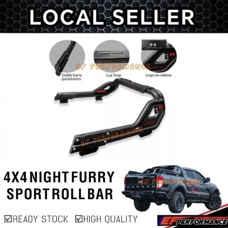 4X4 NIGHT FURRY SPORT ROLL BAR HILUX VIGO REVO ROGUE RANGER T6 T7 T8 ...