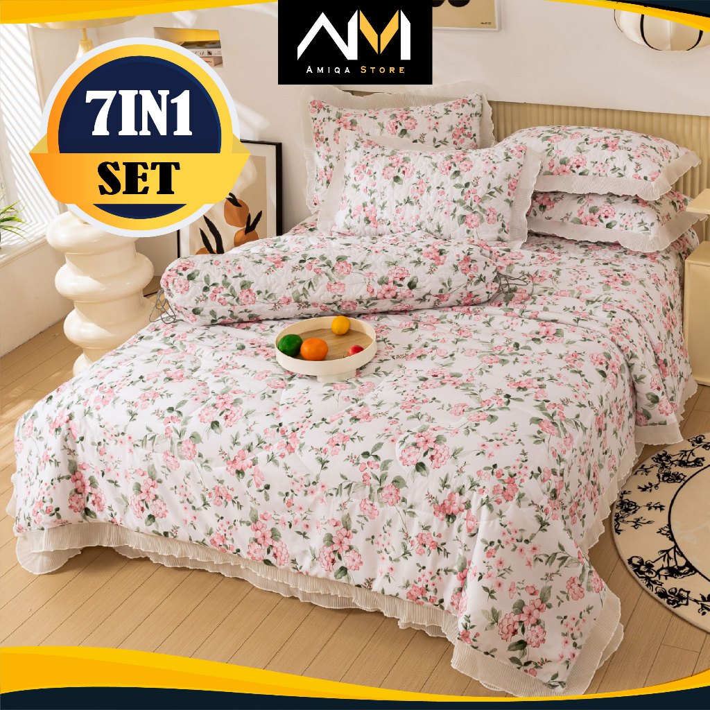 CADAR ROPOL PATCHWORK SET (7IN1) WITH COMFORTER EXCLUSIVE BEDSHEET ...