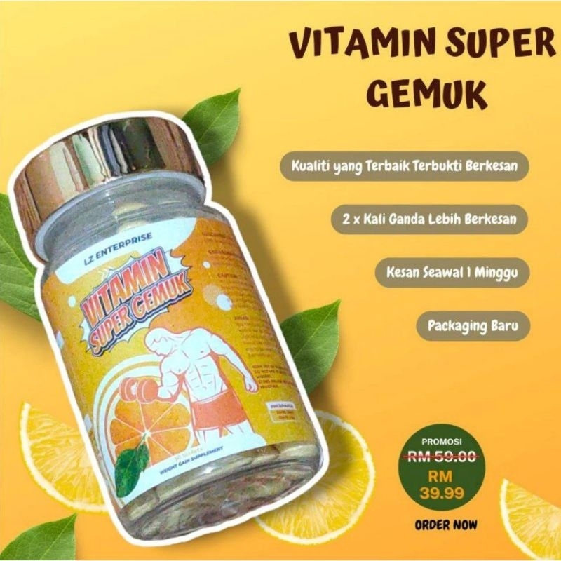 UBAT GEMUK | VITAMIN SUPER GEMUK 💯 ORIGINAL HQ + FREE GIFT | VITAMIN ...