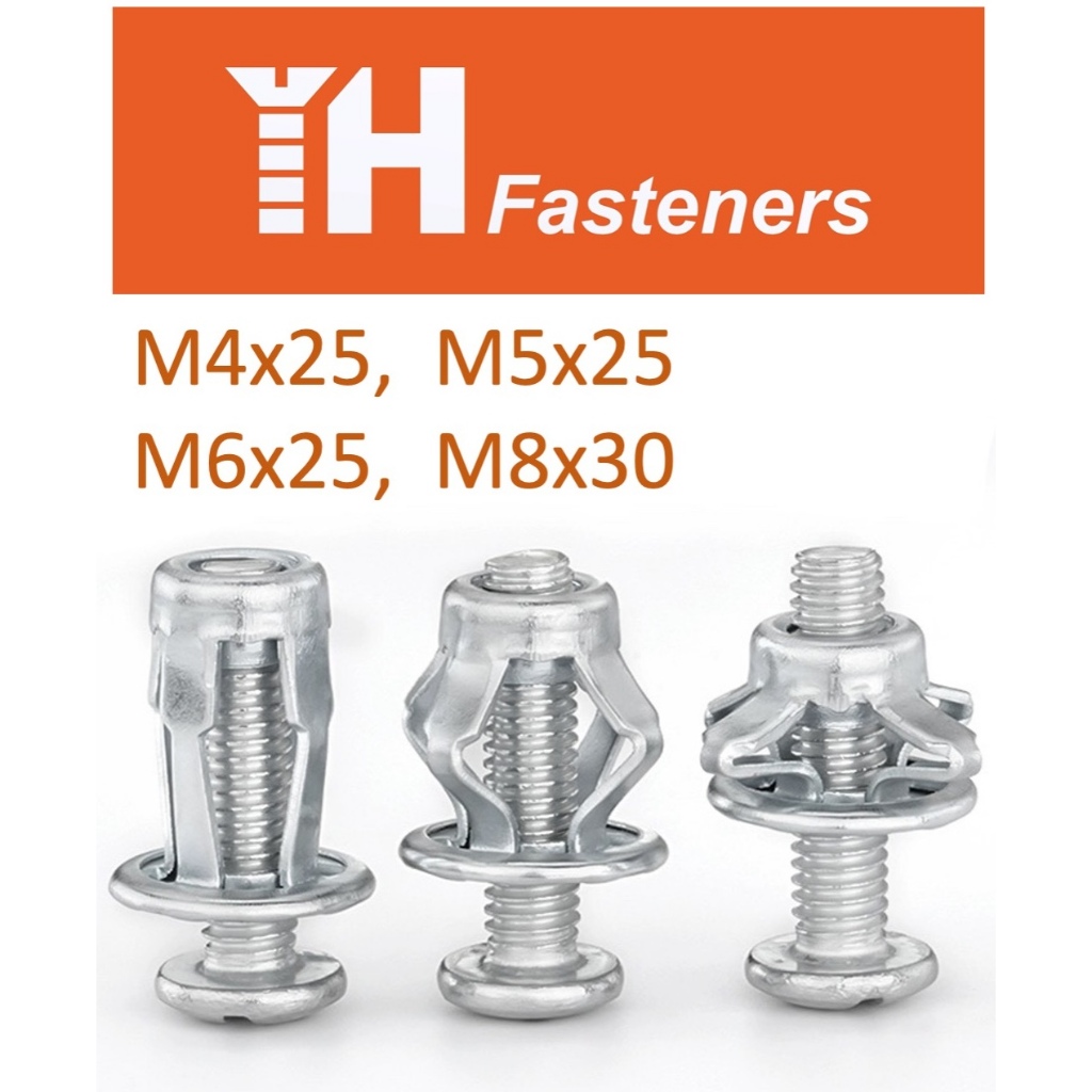 (10pcs) M4/M5/M6/M8 Jack Nuts Metal Screw Petal Nuts Rivet Nut Wall ...