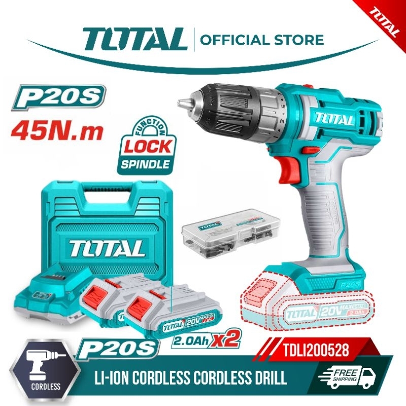 Total Li-ion Cordless Drill (20V) TDLI20012 / TDLI20028 / TDLI200528 ...