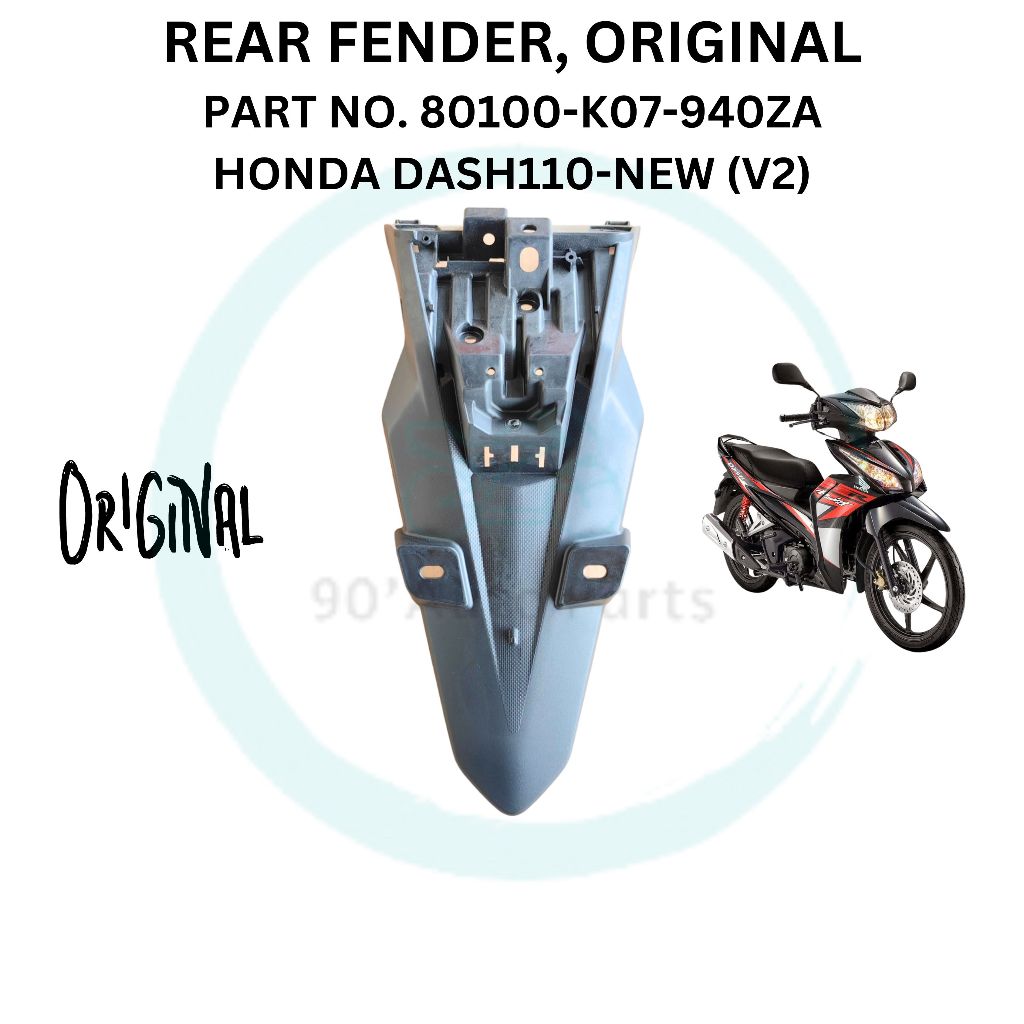 MOTOR HONDA WAVE DASH 110 V2 REAR FENDER ORIGINAL REAR MUD GUARD ...