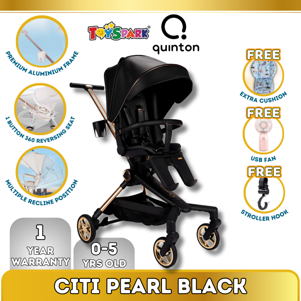 Quinton Citi Stroller | Pearl Black | Shopee Malaysia