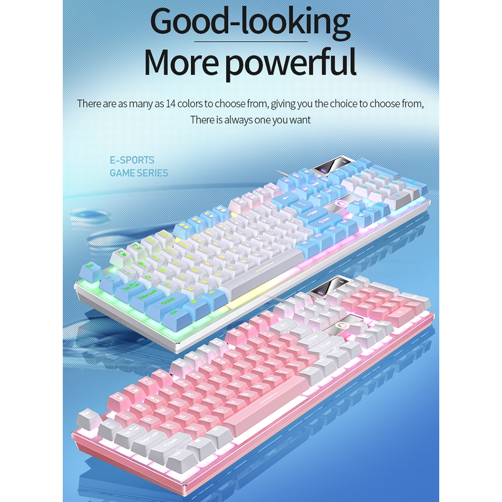 K500 Gaming Wired Keyboard Mixed Colorful Backlight Luminous Mechanical ...