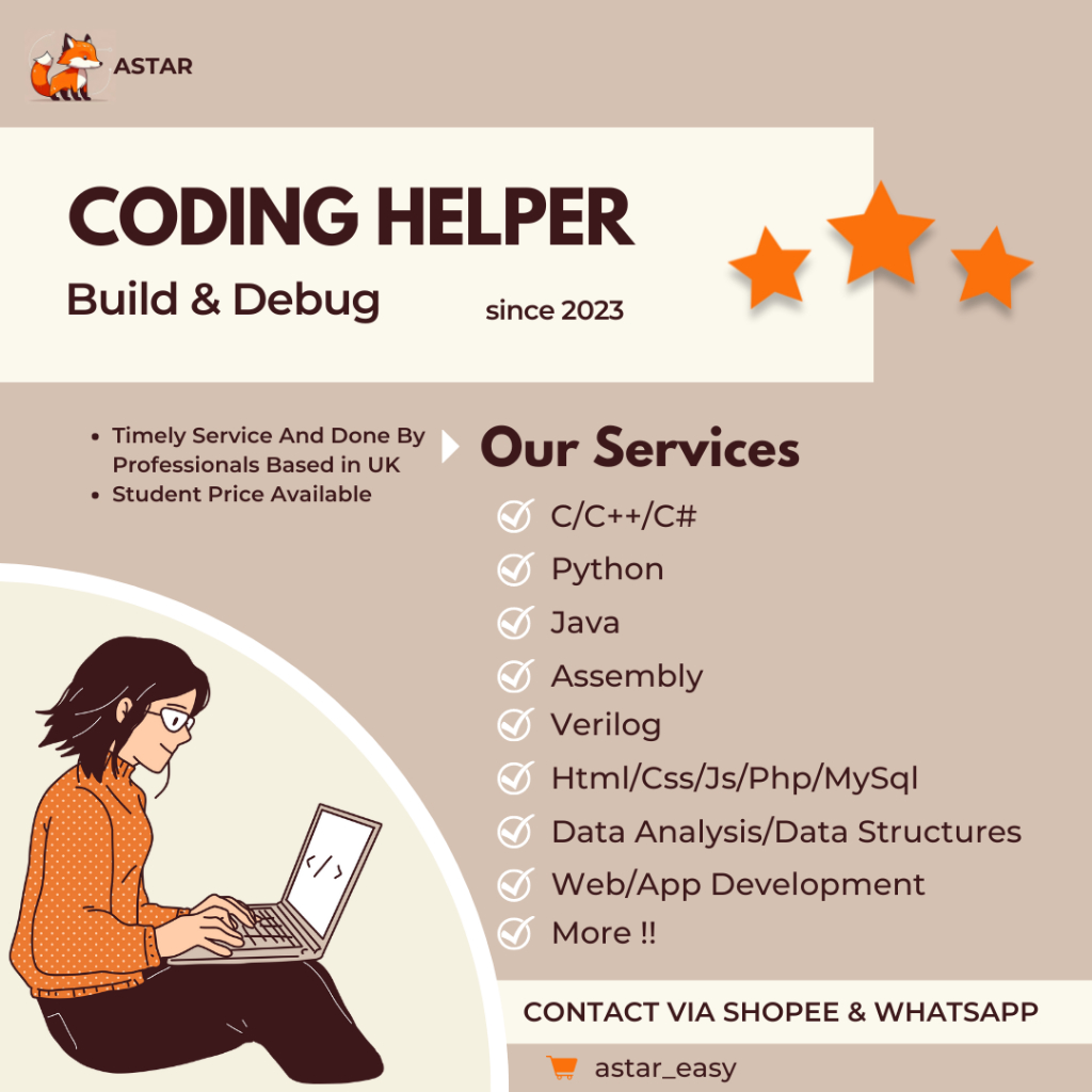 Coding Helper Python Java C C C Assembly Verilog Dart Flutter Webapp Development