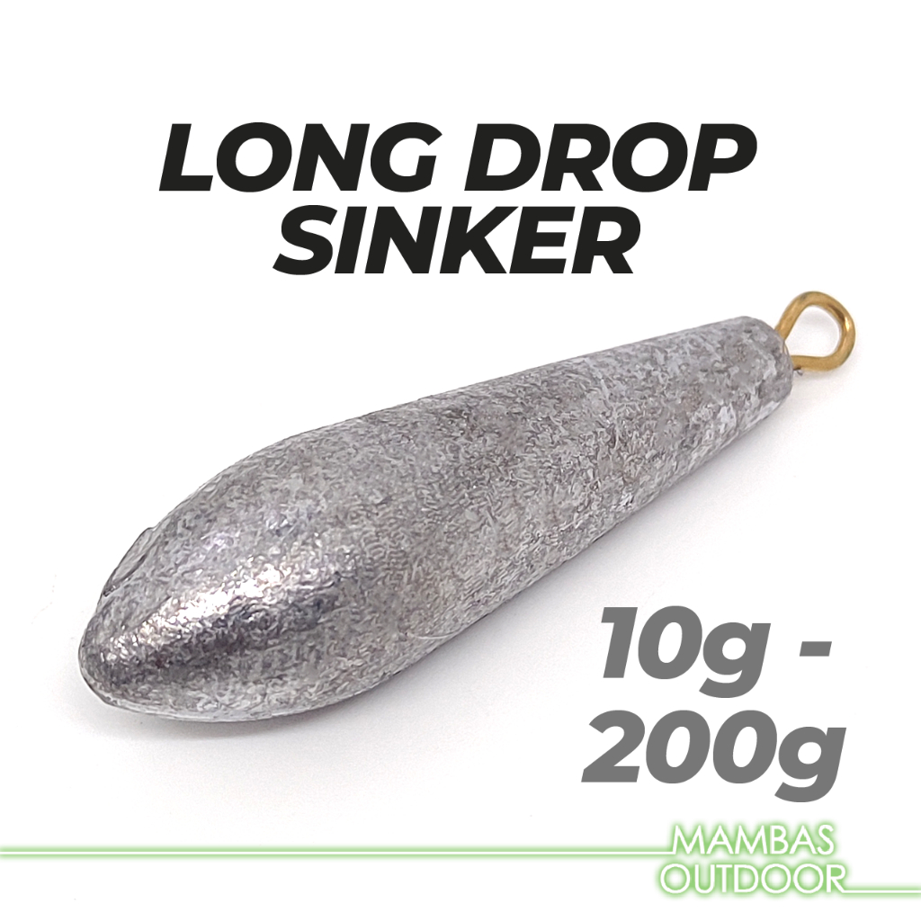 [5 PCS] Long Drop Lead Sinker (10g - 200g) Batu Ladung Timah Pancing ...