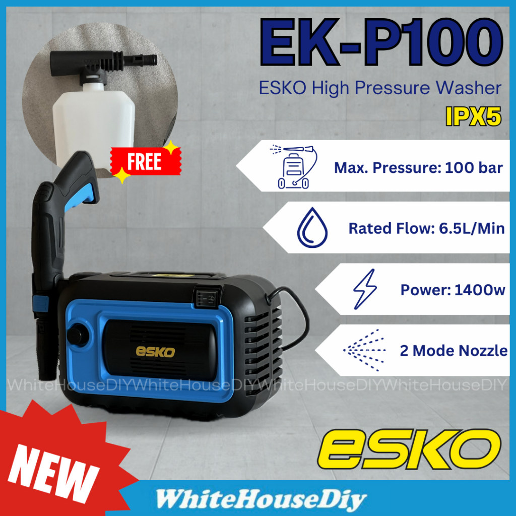 ESKO EK-P100 High Pressure Washer Water Jet Sprayer Car Washer IPX5 ...