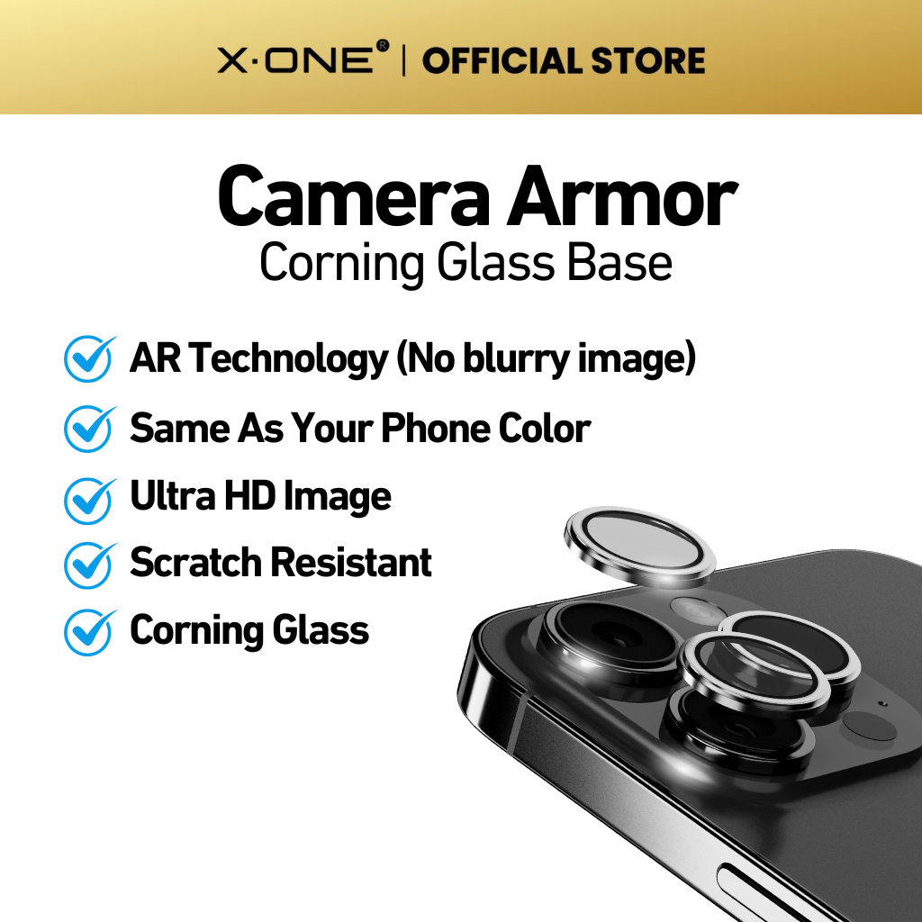 X.One Camera Armor for iPhone 16/15/14/13 Pro Max Corning Glass with Sapphire Coated Camera Lens ...