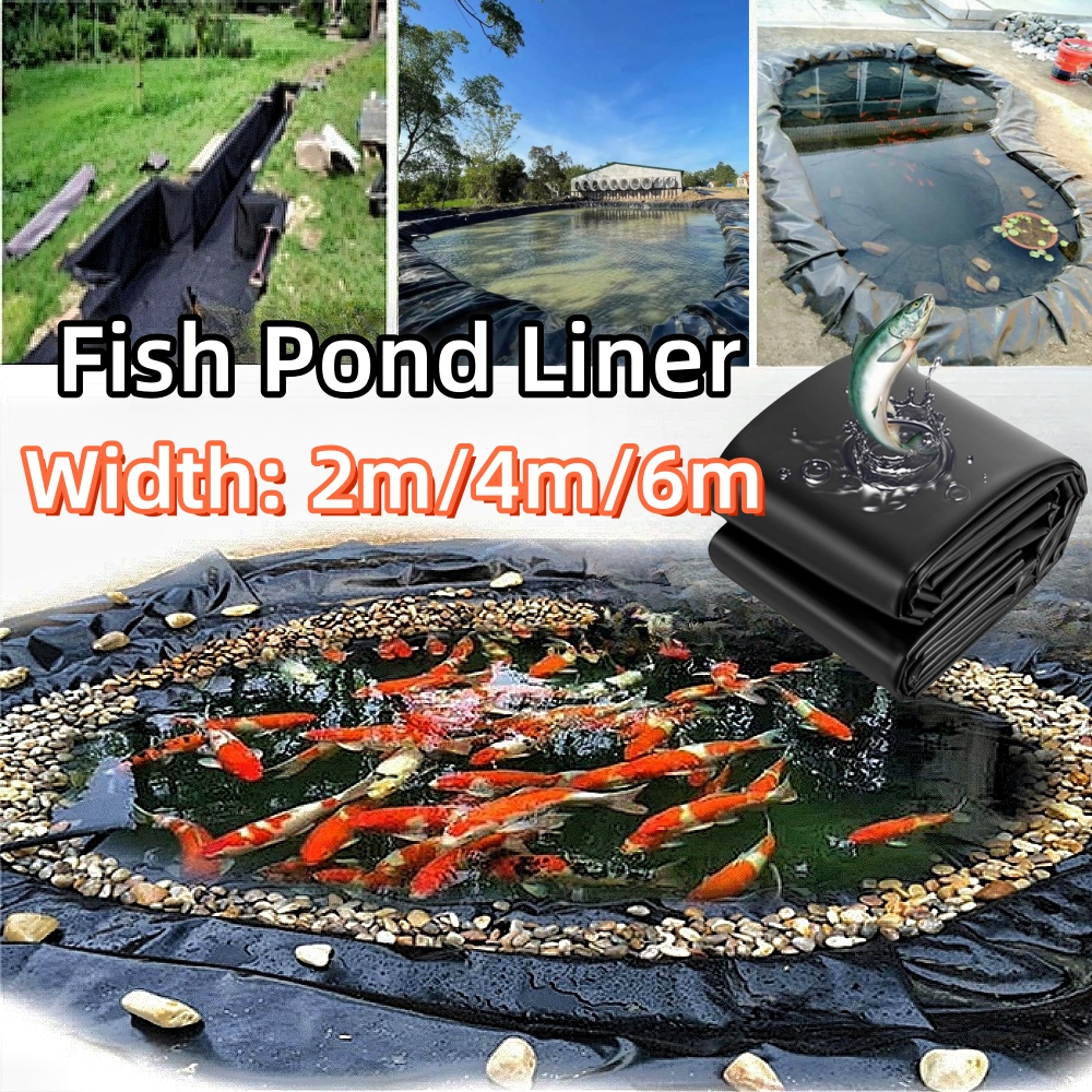 0.35mm 2Mx5M 4Mx5M 6Mx5M 0.15mm LDPE Black Roll Fish Pond Liner HDPE Thick Pelapik Kolam 防渗膜 ...