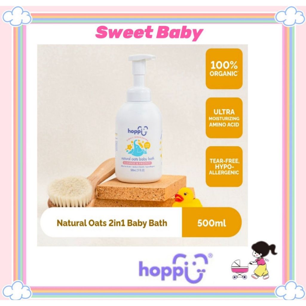 Hoppi 100% Natural Oats Baby Bath (500ml/Bottle) | Shopee Malaysia