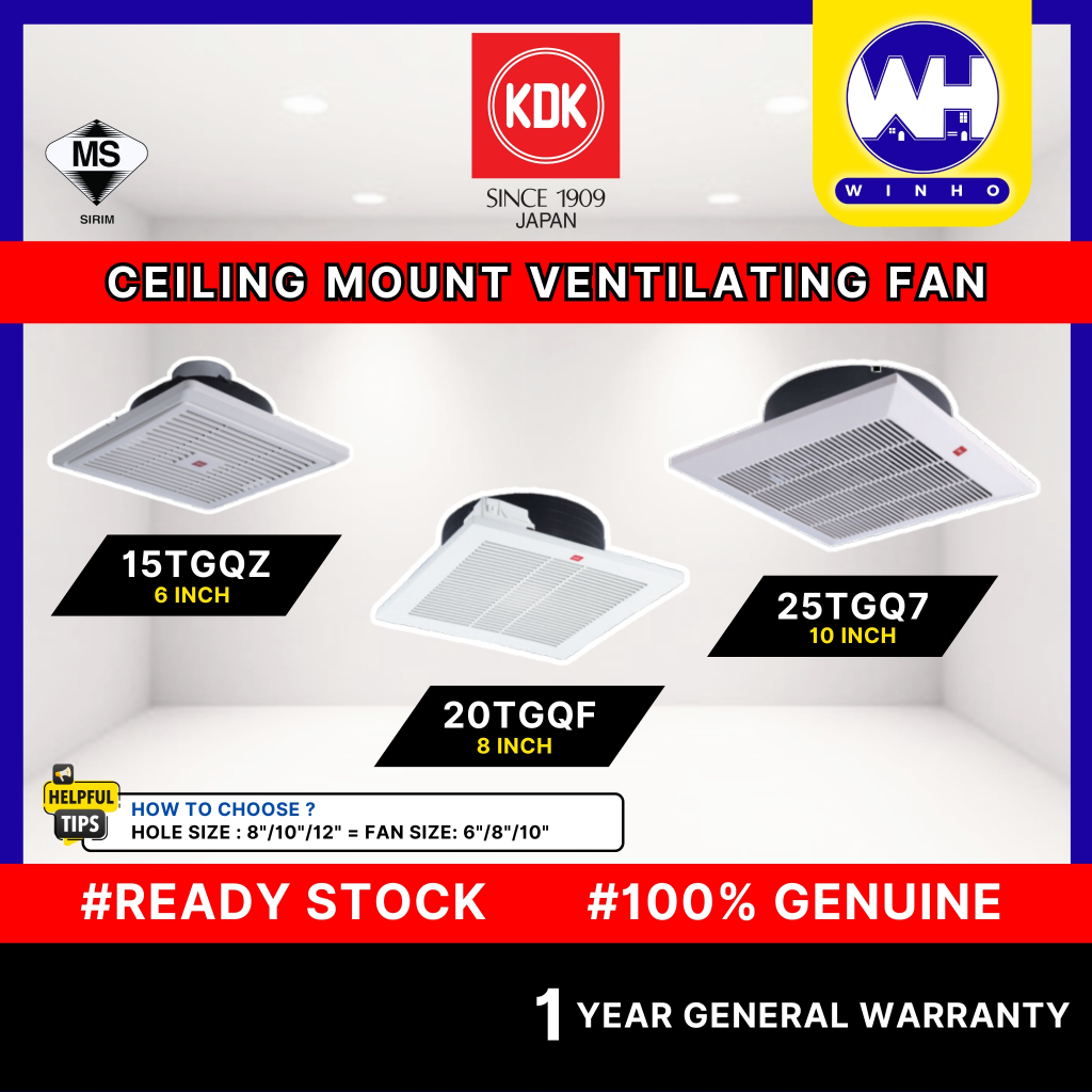 【READY STOCK】 KDK 15TGQZ / 20TGQF / 25TGQ7 Ceiling Mount Propeller ...