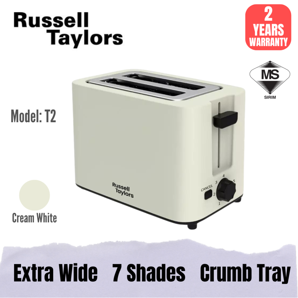 RUSSELL TAYLORS BREAD TOASTER CREAM WHITE T2 | PEMBAKAR ROTI | Shopee ...