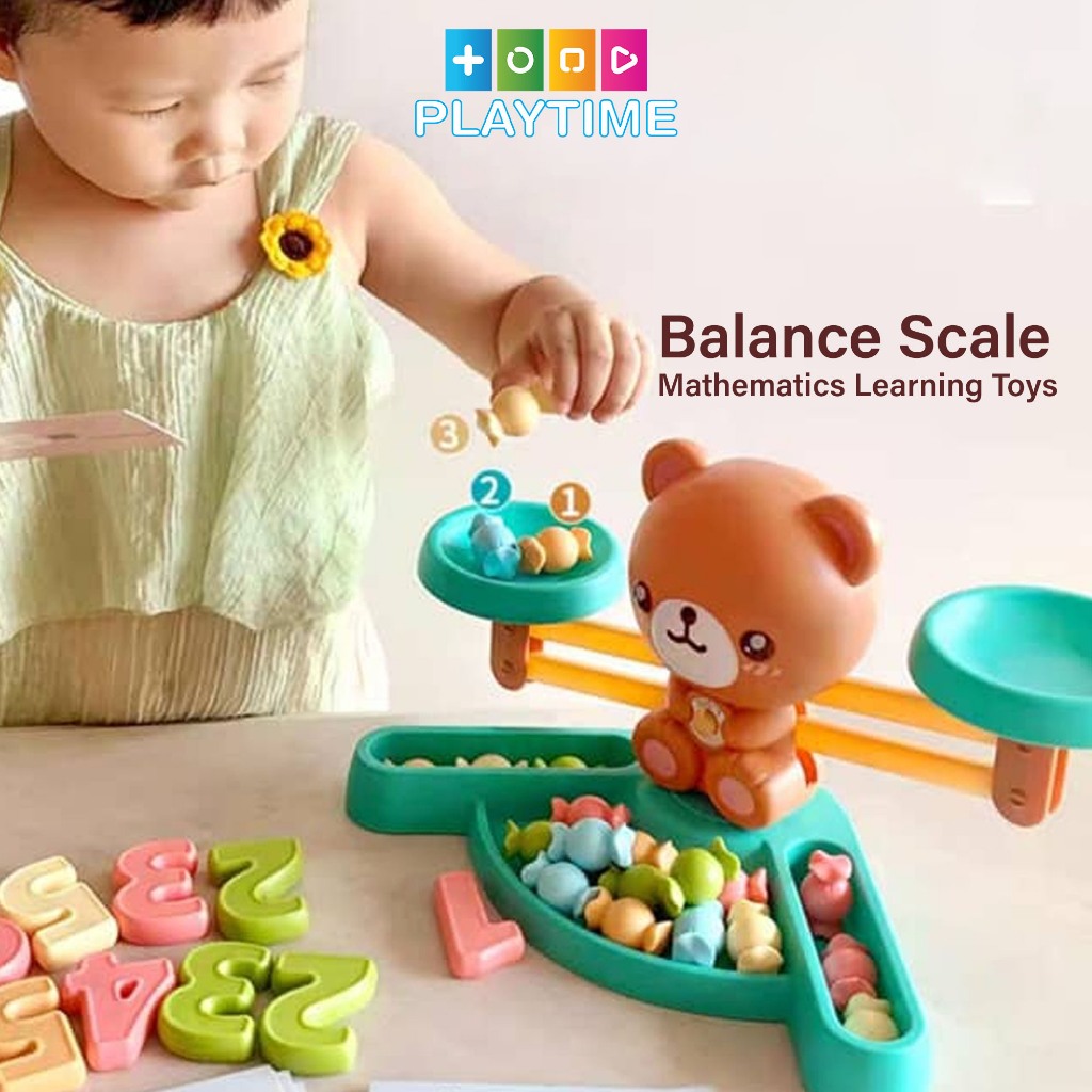 Brown Bear Math Balance Toy Scale Enlightenment Educational Toy Brain ...
