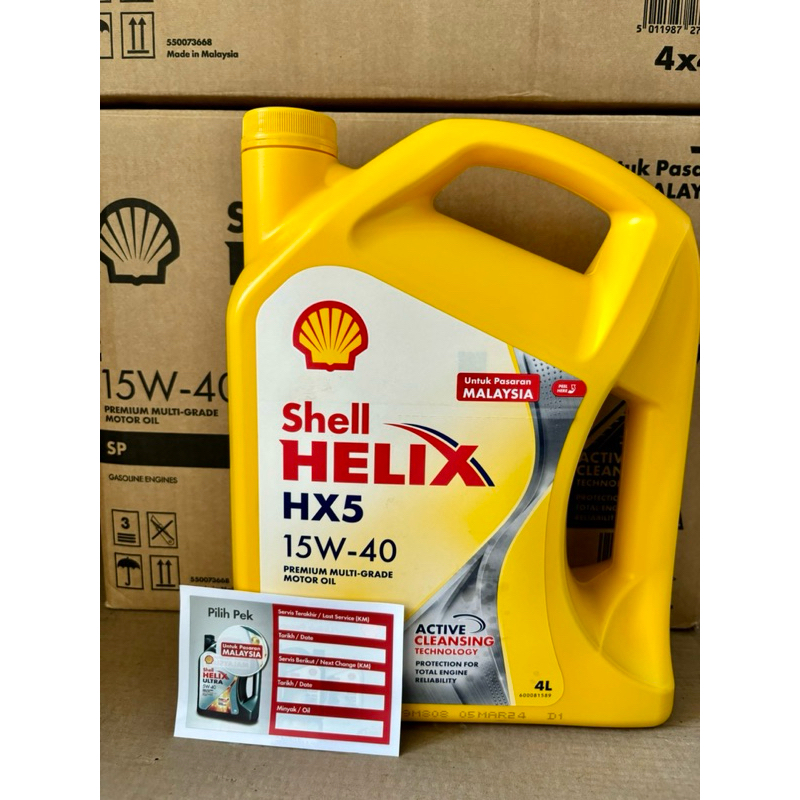 Untuk Pasaran Malaysia Shell Helix HX5 Engine Oil 15W40 Minyak Hitam ...