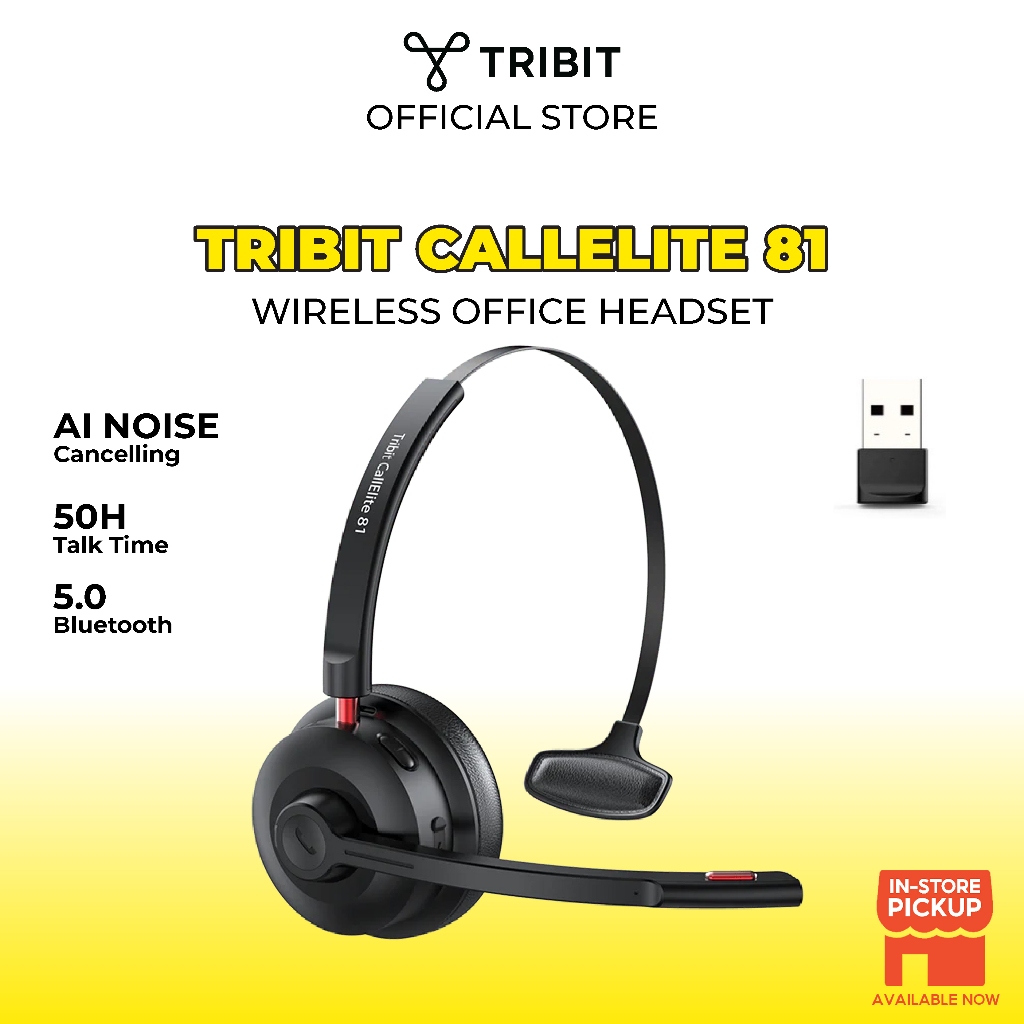 Tribit CallElite 81 with Microphone, Bluetooth 5.0 Cell Phone Headphone ...