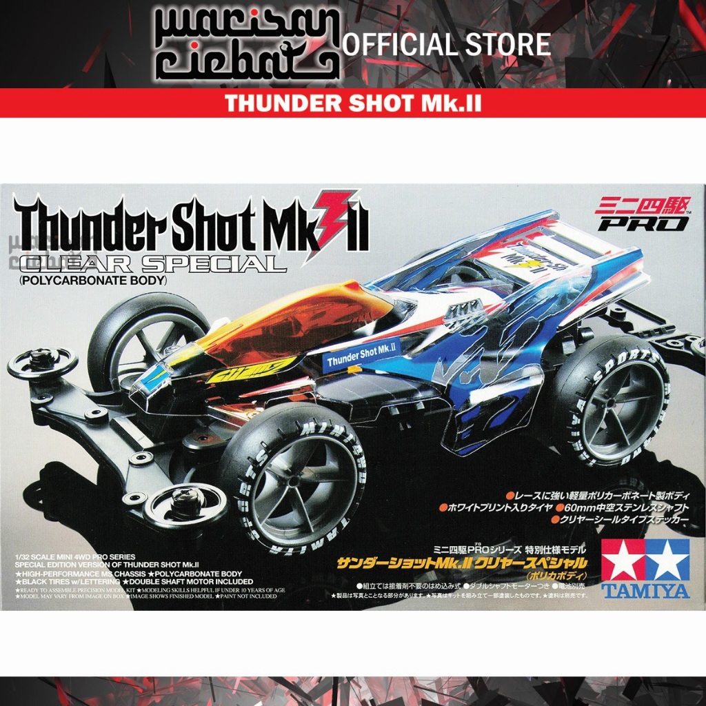 Tamiya 95463 Mini 4WD 1/32 Thundershot Mk.II Clear Special (Polycarbonate Body) | Shopee Malaysia