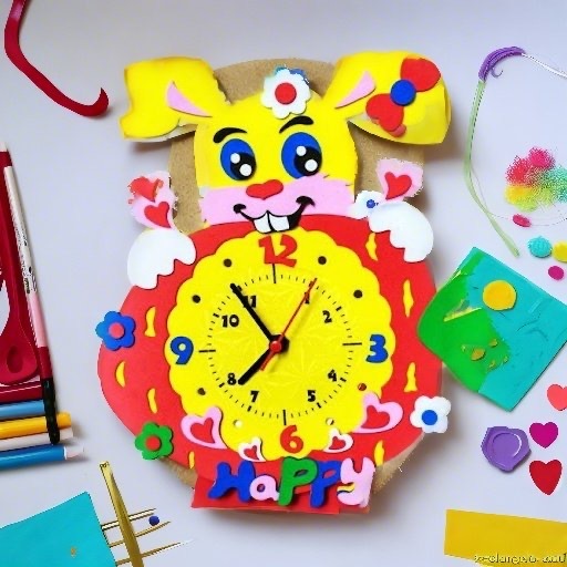 Children DIY Craft EVA Clock Kit, handmade Cute Cartoon Clock, Cartoon ...