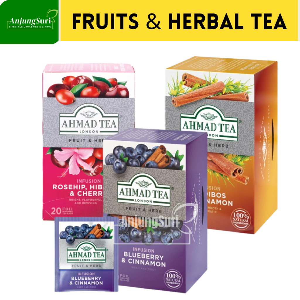 Ahmad Tea Fruit & Herbal Tea Selection Lemon Teas Camomile Peach Teh ...