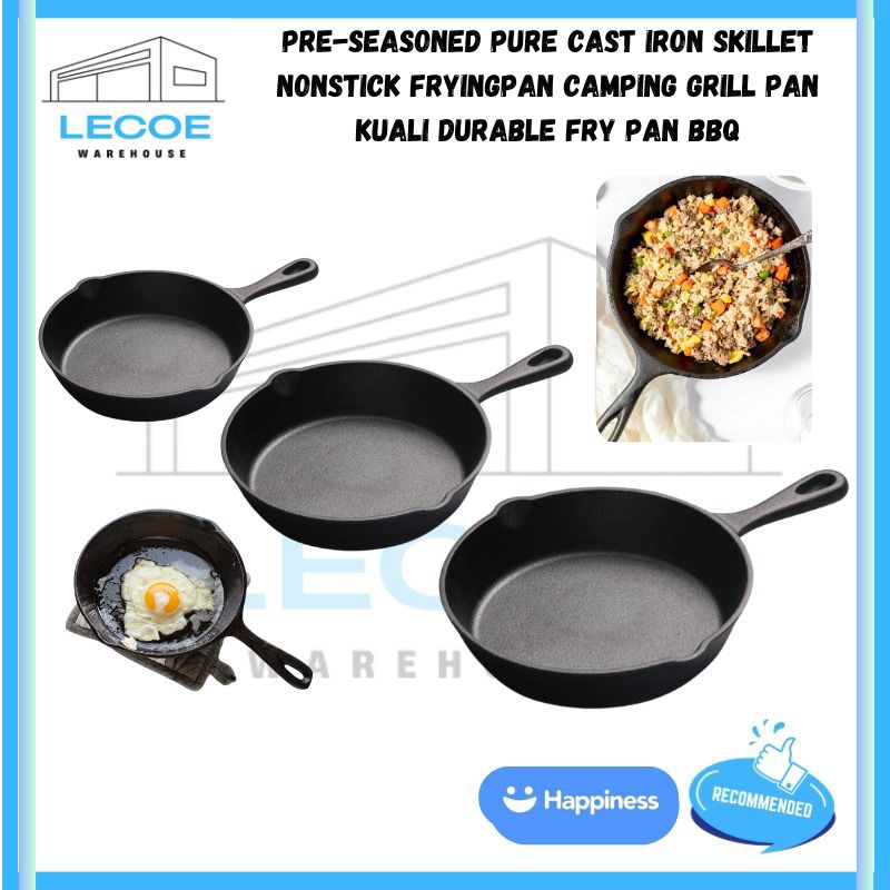 (LOWEST PRICE)Pre-Seasoned Pure Cast Iron Skillet NonStick FryingPan ...